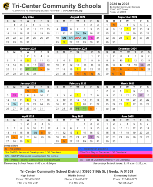 Tri-Center CSD - 2024-25 Calendar